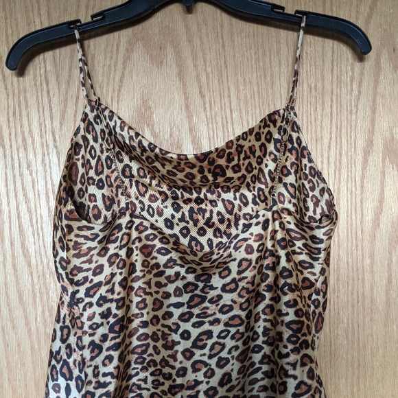 Zara | Tops | Zara Leopard Print Camisole Top With Gold Chain Strap ...